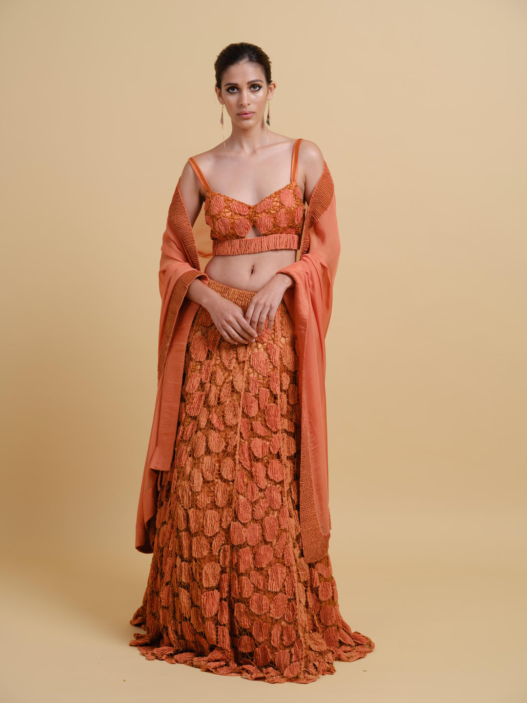 Tilottama Lehenga - Handcrafted Textile Patches Skirt and Blouse – The ...